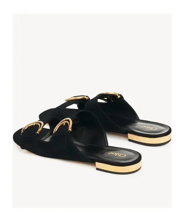 Chloé Aliz Double C Buckle Flat Sandals