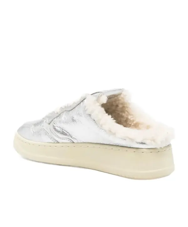 AUTRY Medalist Metallic Leather Sneakers - Silver