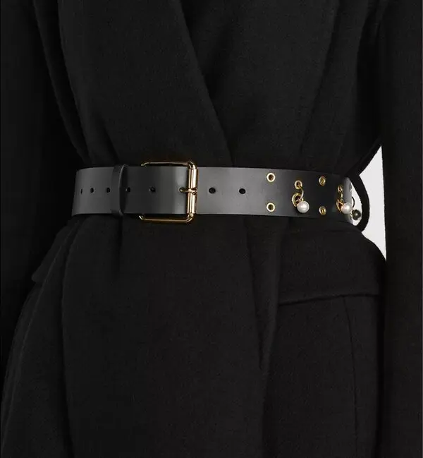 Dior Cd Lettering Pin Buckle Belt With White Resin Beads