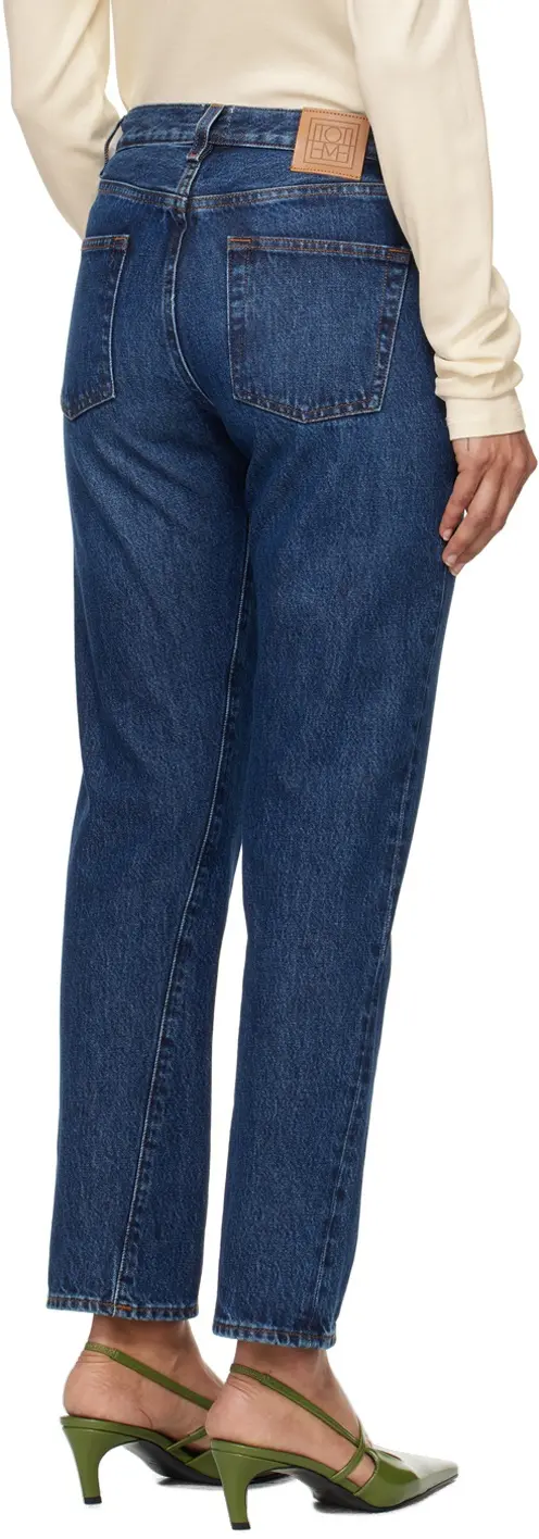 TOTEME High-rise Twisted Straight-leg Jeans - Blue