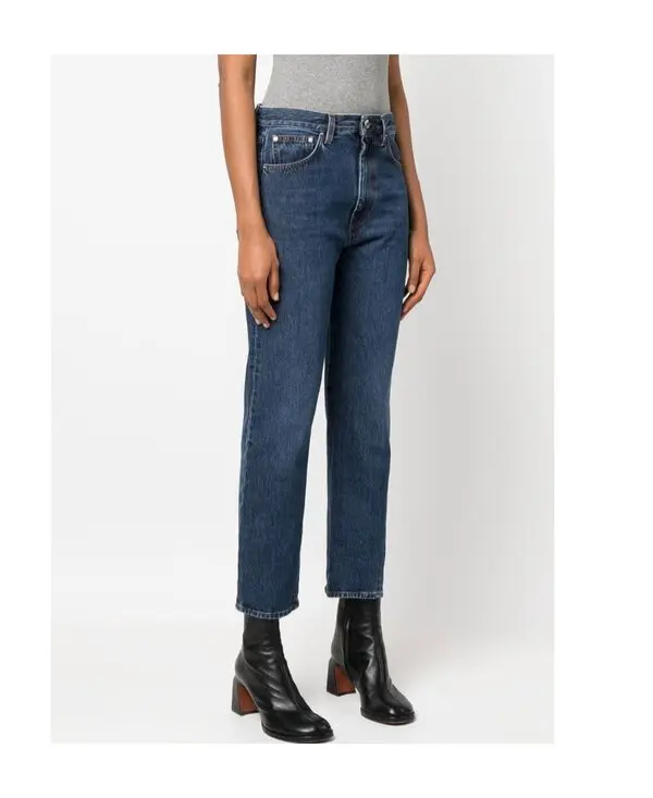 TOTEME High-rise Twisted Straight-leg Jeans - Blue