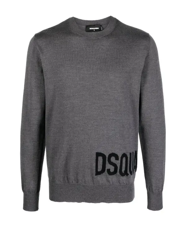 Dsquared2 Logo Intarsia Crewneck Knitted Jumper