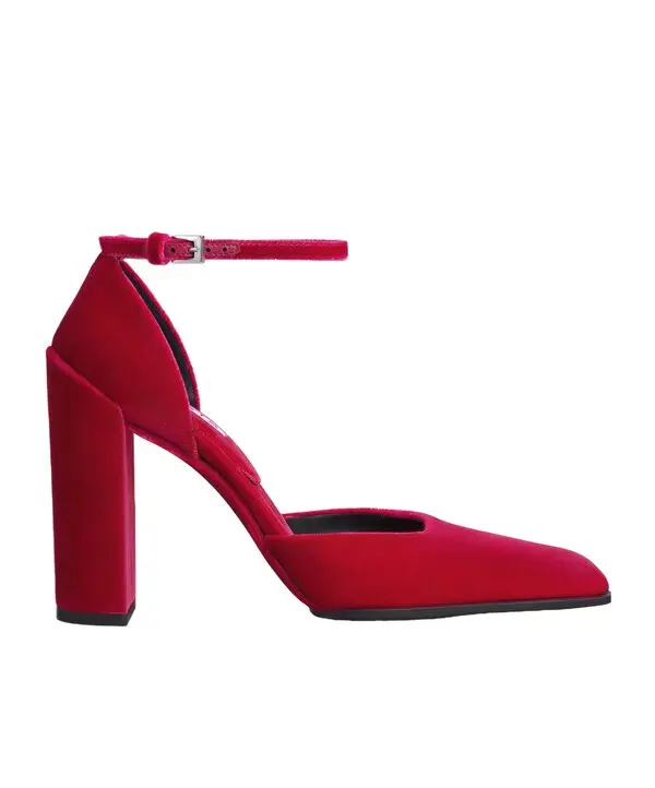 Alaïa Square-tomed High Heel Pumps With Adjustable Ankle Strap