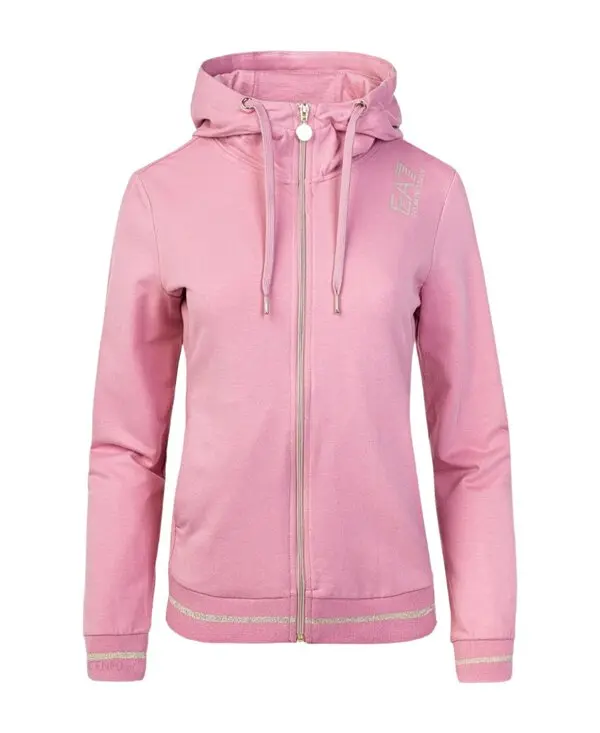 EA7 Logo Pattern Zip-up Hoodie