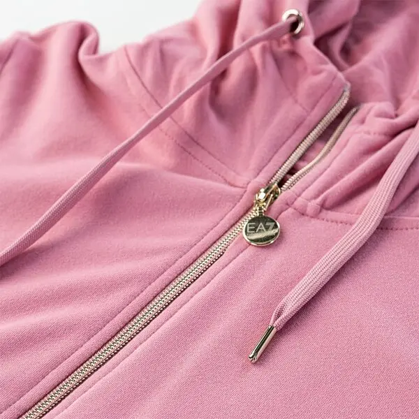 EA7 Logo Pattern Zip-up Hoodie
