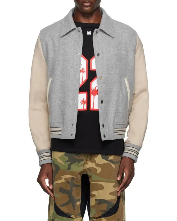 Amiri Contrasting Sleeve Bomber Jacket