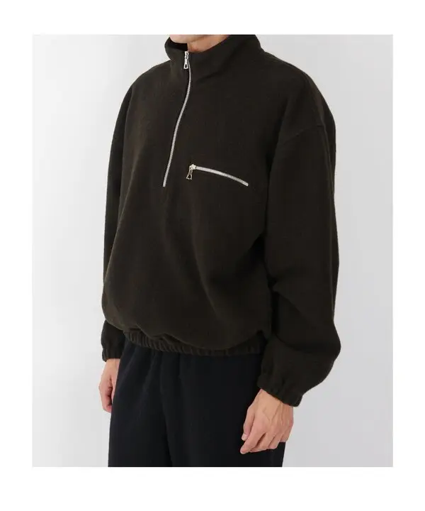 RIER Half-zip Fleece Sweatshirt With Zippered Pocket - Black