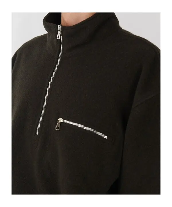 RIER Half-zip Fleece Sweatshirt With Zippered Pocket - Black