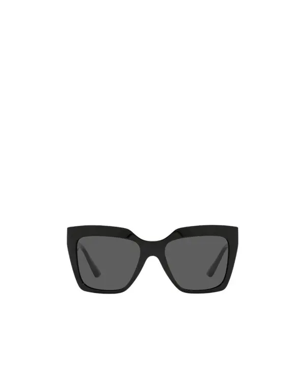 Versace Square Frame Sunglasses With La Greca Hardware - Gray