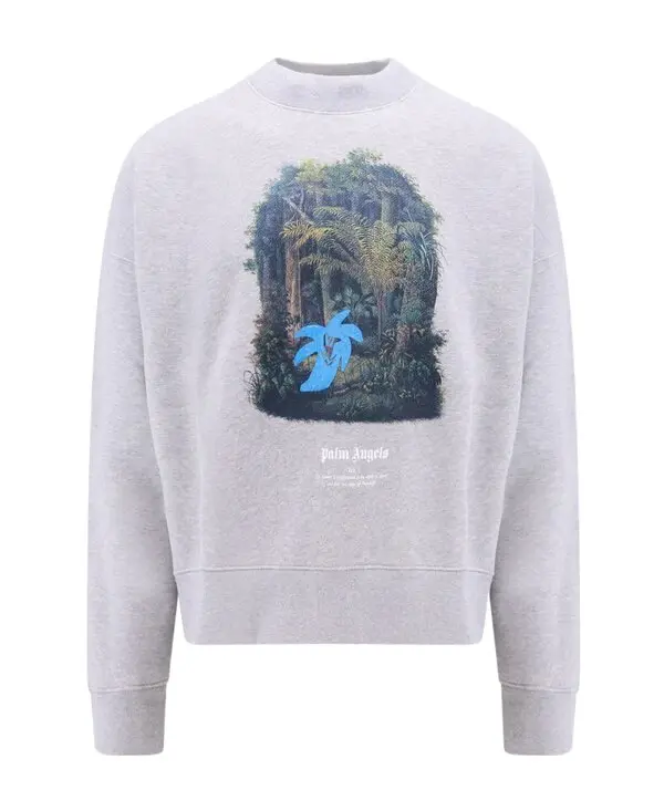 Palm Angels Graphic Printed Crewneck Sweatshirt - White