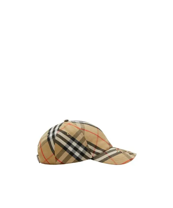 Burberry Checked Baseball Cap - Sand