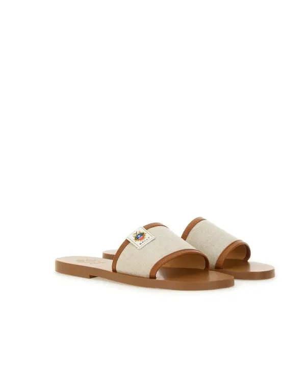 Bally Logo Patch Open-toe Slides