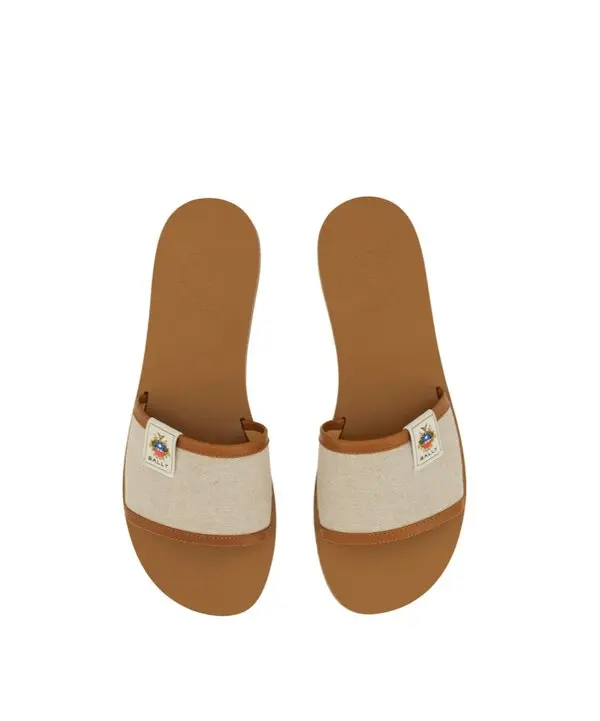 Bally Logo Patch Open-toe Slides