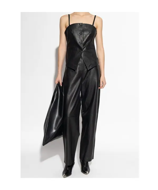 SAMSOE SAMSOE Sahara Pal Leather Panelled Trousers