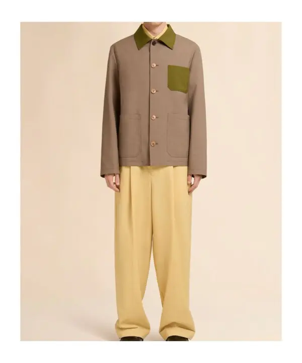Marni Logo Patch Wool Workwear Jacket
