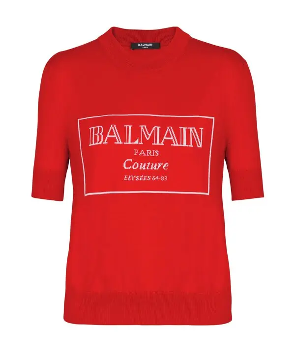 Balmain Logo Detailed Knitted Top