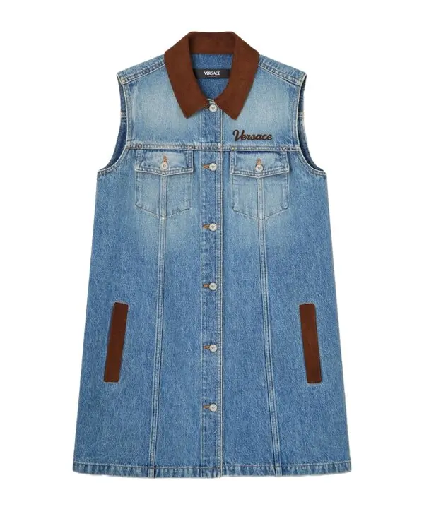 Versace Denim A-line Dress - Blue