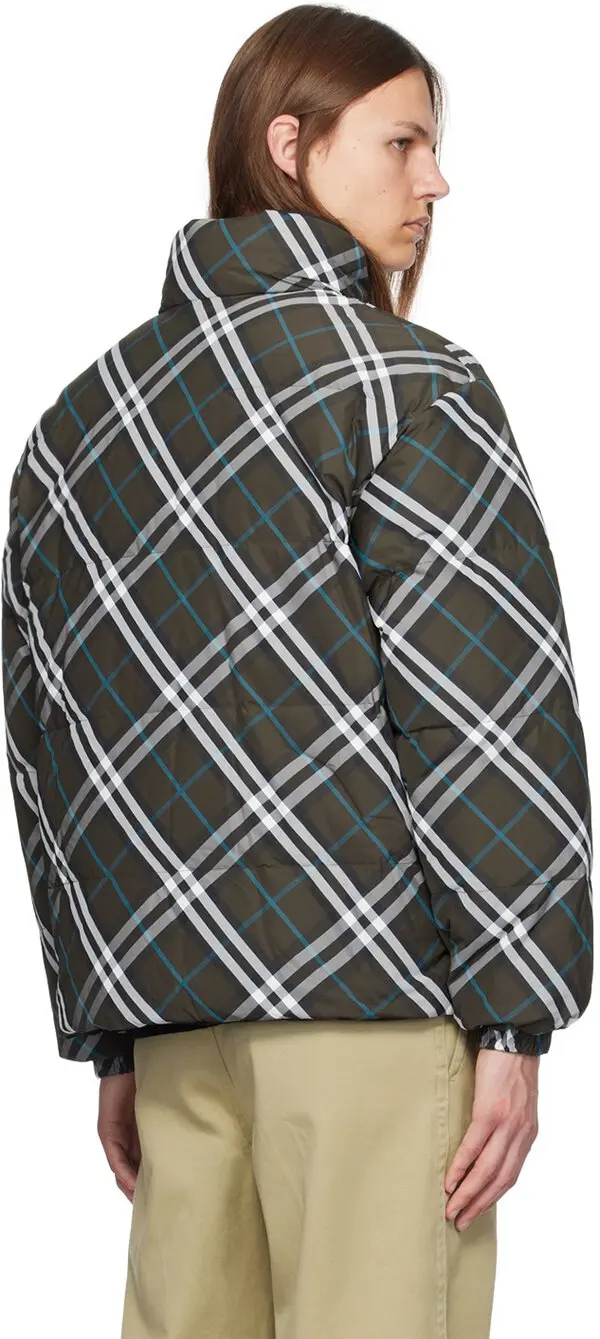 Burberry High-neck Zip-up Checked Jacket