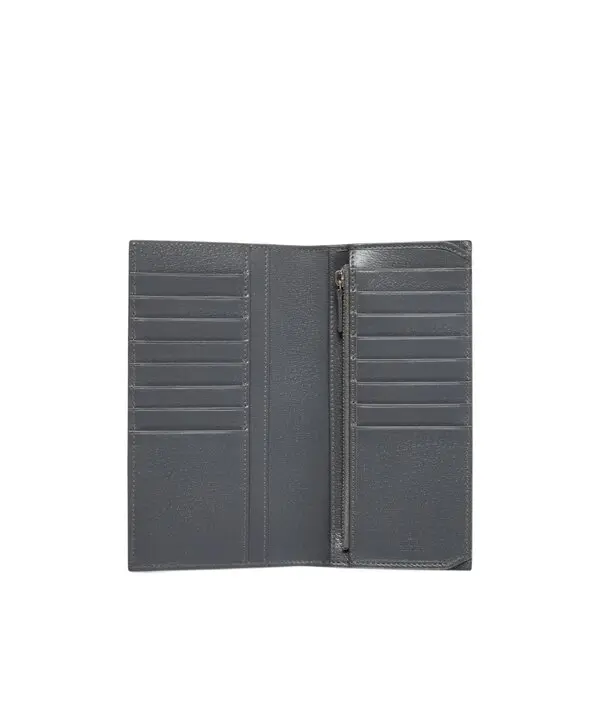 Gucci Grey Interior Gg Long Wallet - Black