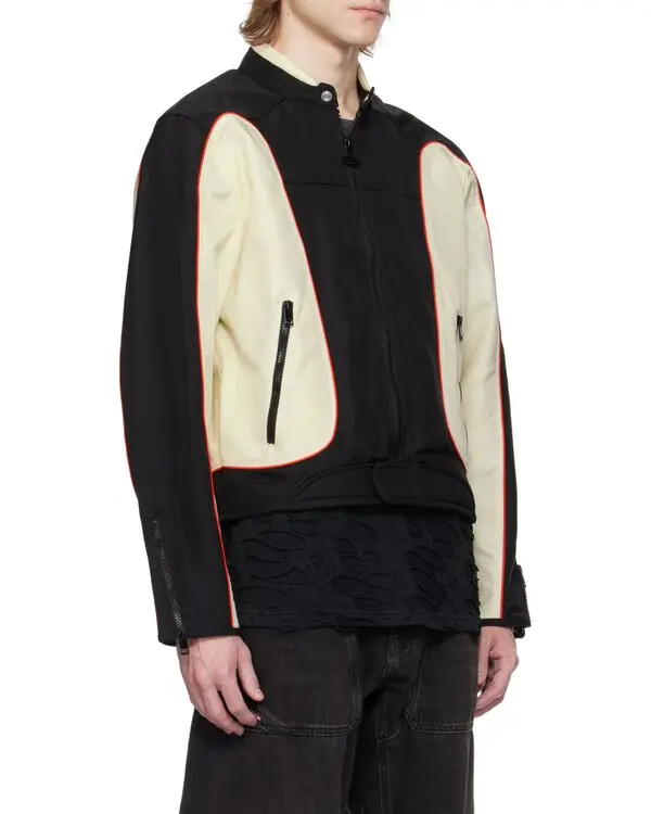 DIESEL® J-blink-a Piping Biker Jacket - White/black