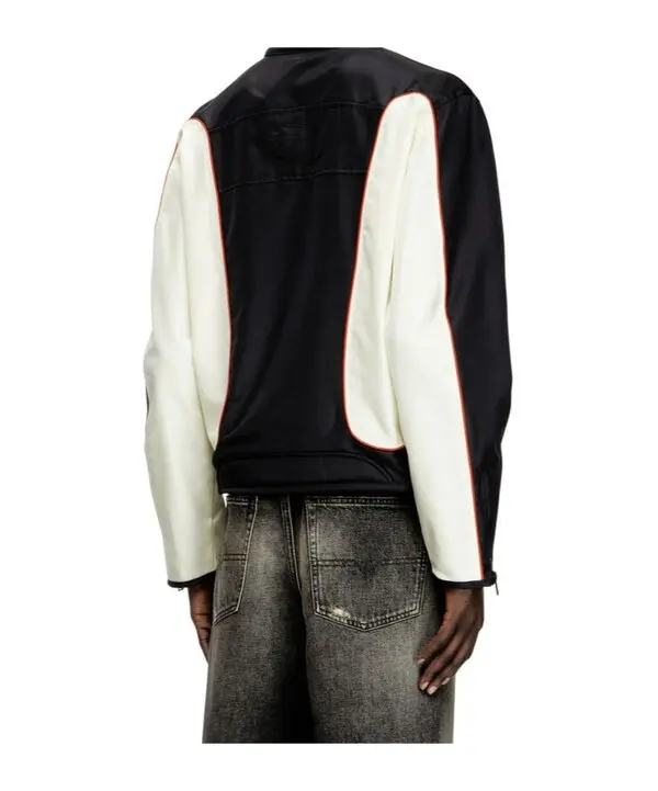 DIESEL® J-blink-a Piping Biker Jacket - White/black