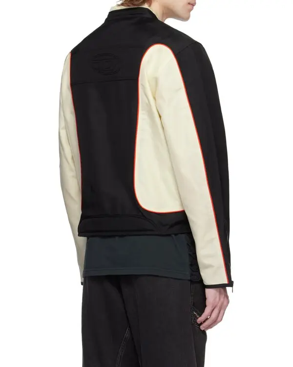 DIESEL® J-blink-a Piping Biker Jacket - White/black
