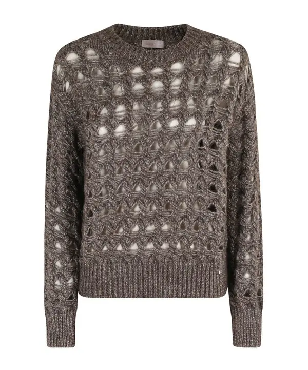 Herno Jumper Cut-out Knit Sweater - Gray