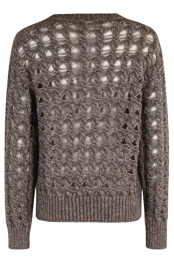 Herno Jumper Cut-out Knit Sweater - Gray