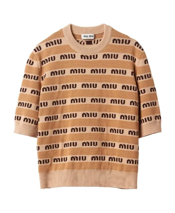 Miu Miu Short-sleeve Wool Sweater - No
