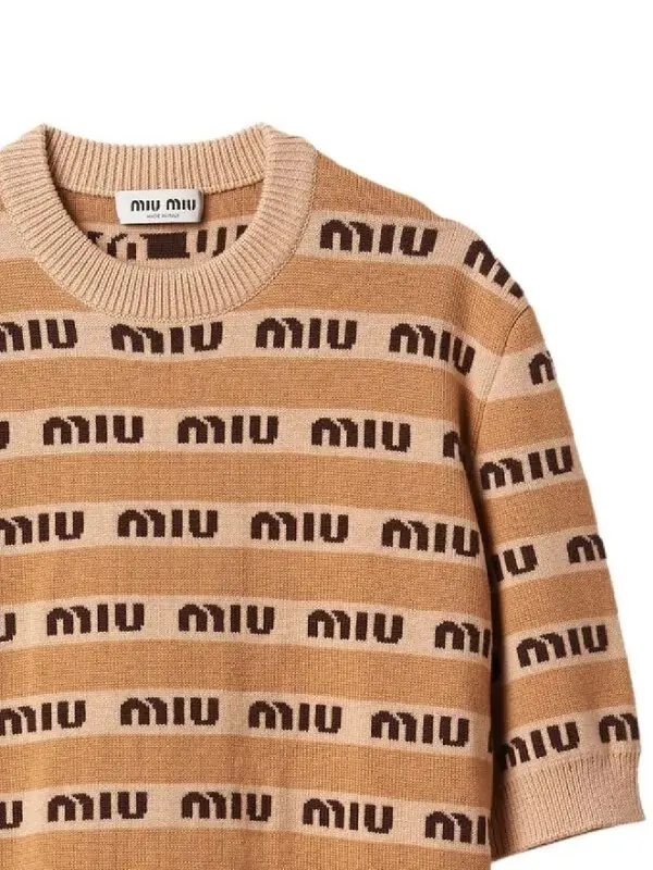 Miu Miu Short-sleeve Wool Sweater