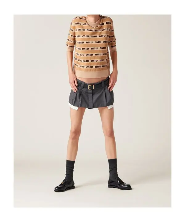 Miu Miu Short-sleeve Wool Sweater