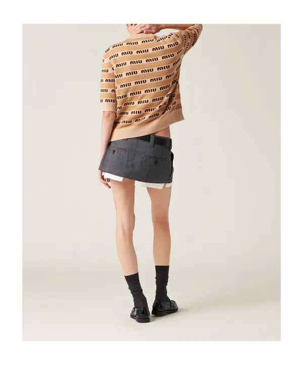 Miu Miu Short-sleeve Wool Sweater
