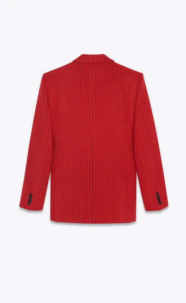 Saint Laurent Pinstripe-pattern Single-breasted Blazer - Red