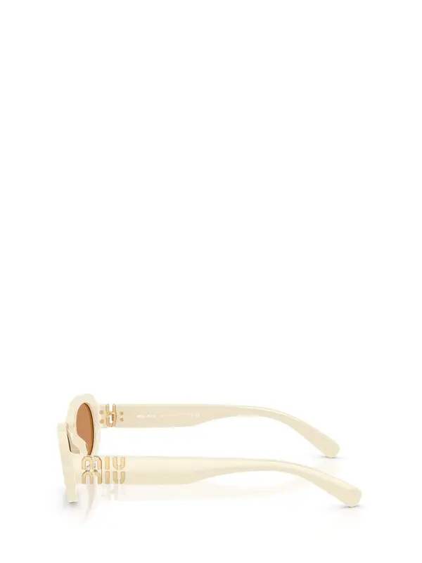 Miu Miu Oval Full Rim Sunglasses - White
