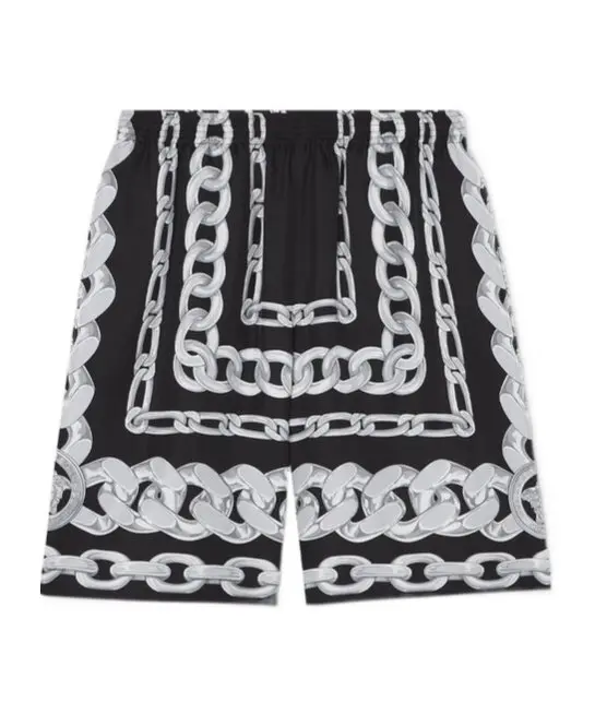 Versace Graphic-printed Elasticated Waistband Track Shorts - Black