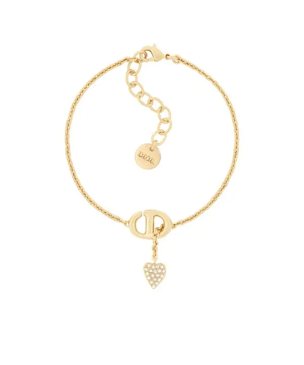 Dior Cd Heart Pendant Bracelet - Golden