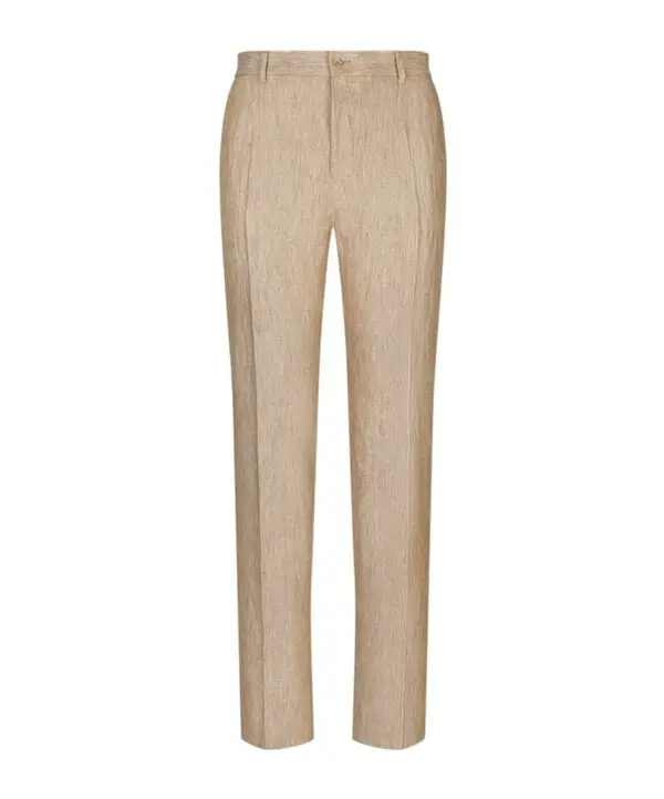 Dolce & Gabbana Tailored Pressed Crease Trousers - Beige