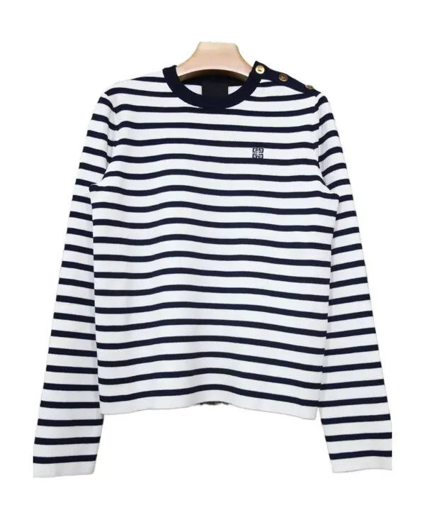 Givenchy Striped Long Sleeve T-shirt - White