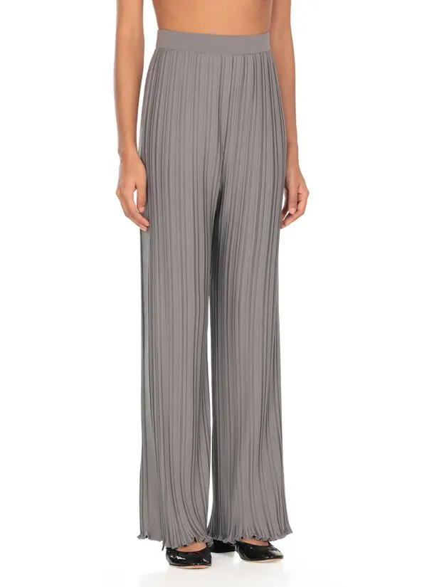 LANVIN Pleated Straight Leg Pants - Grey