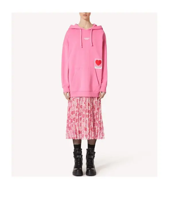 Red Valentino Printed Pleated Midi Skirt