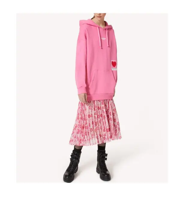Red Valentino Printed Pleated Midi Skirt