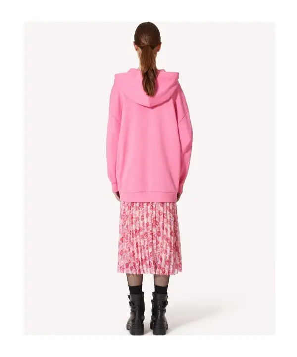 Red Valentino Printed Pleated Midi Skirt
