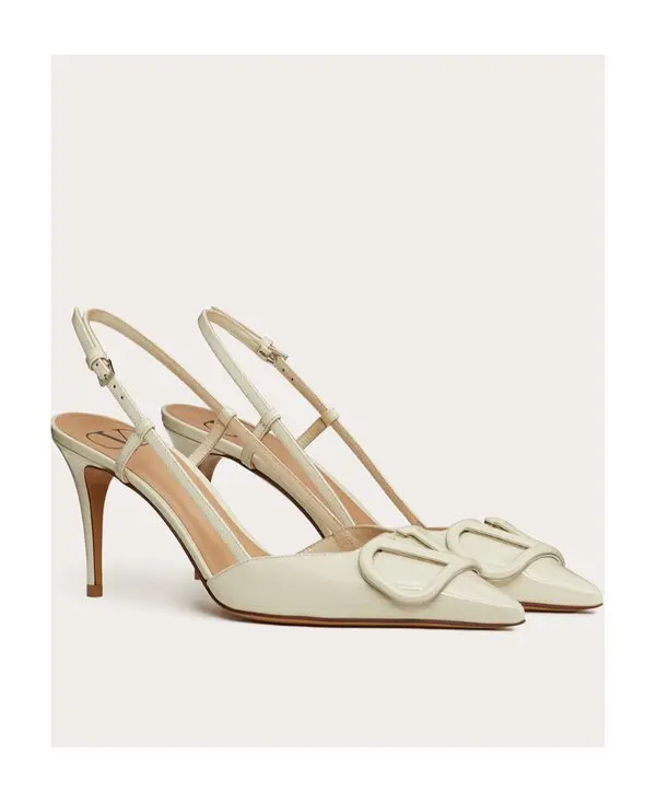 Valentino Garavani Vlogo Signature Slingback Pumps - Light Ivory