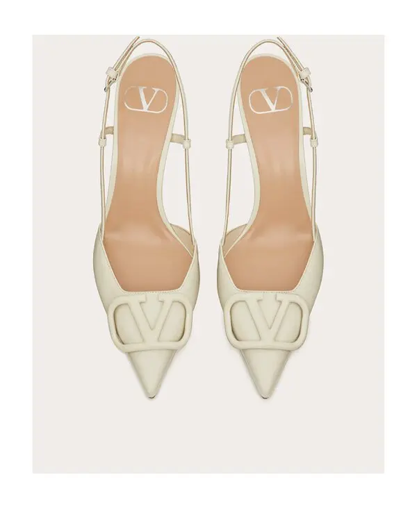 Valentino Garavani Vlogo Signature Slingback Pumps - Light Ivory
