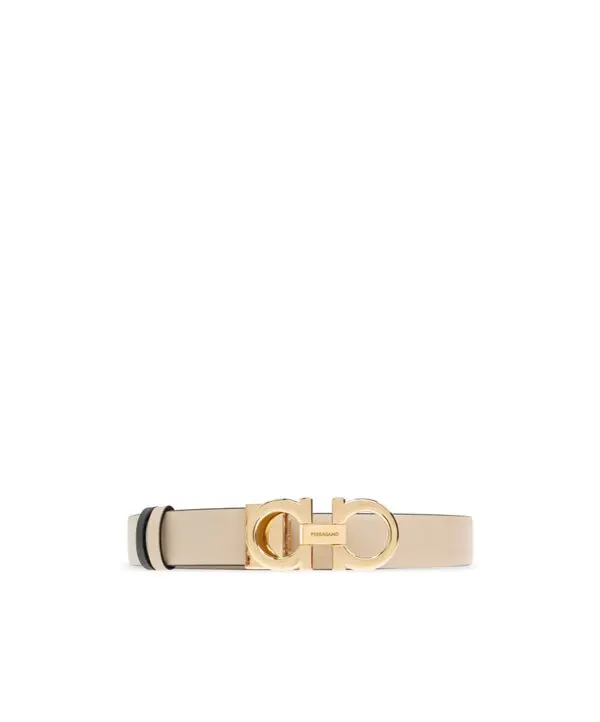 FERRAGAMO Adjustable Double-sided Waist Belt With Gancini Clasp - Nude