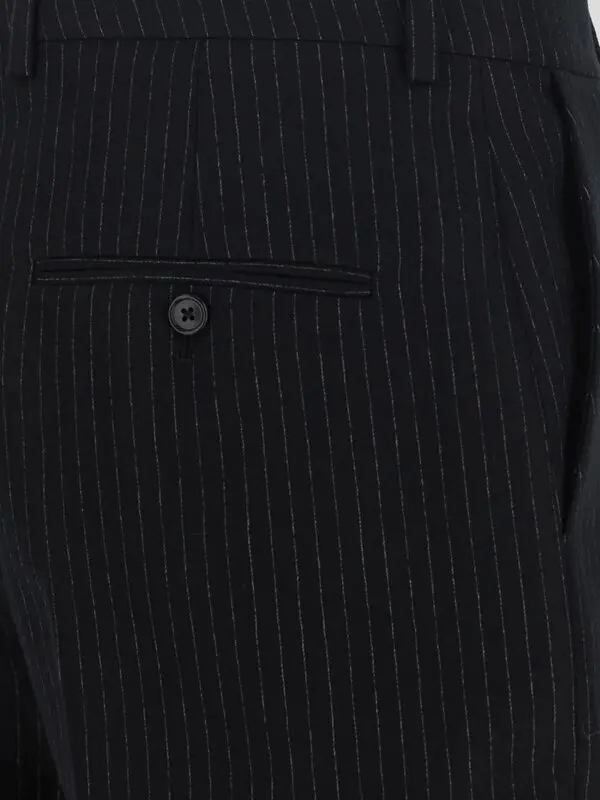Celine Flared Cropped Pants In Striped Flannel
