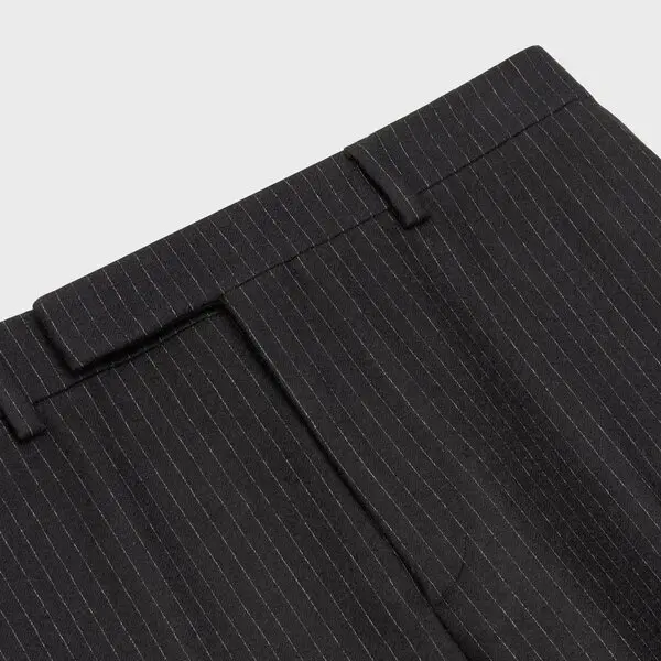 Celine Flared Cropped Pants In Striped Flannel