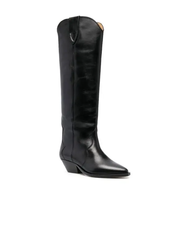 Isabel Marant Étoile Denvee Pointed Toe Knee-high Boots - Black
