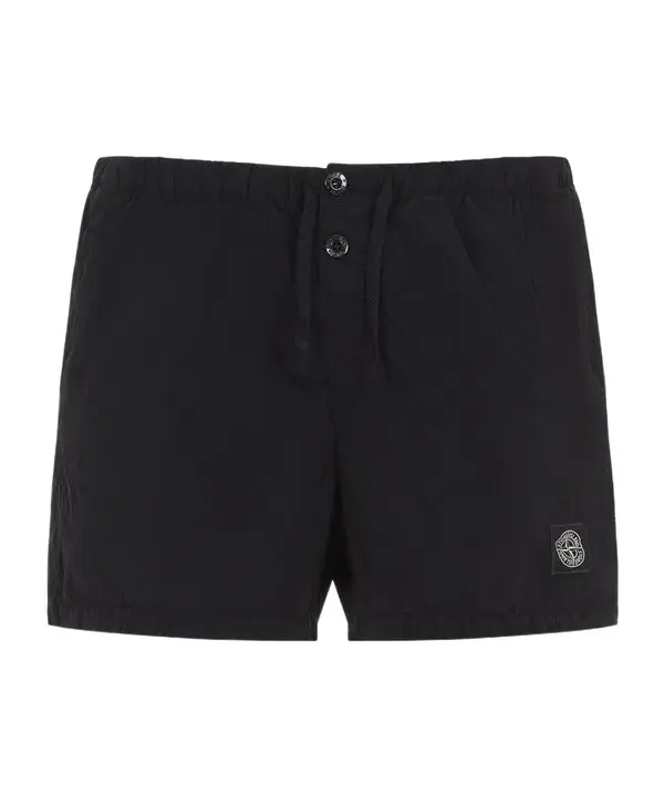 Stone Island Logo Patch Drawstring Shorts
