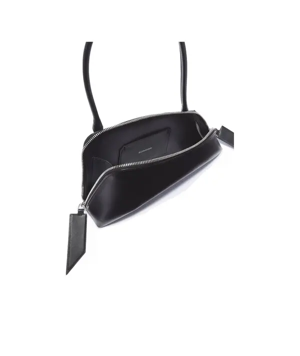 Attico Sunrise Zip-up Shoulder Bag - Black